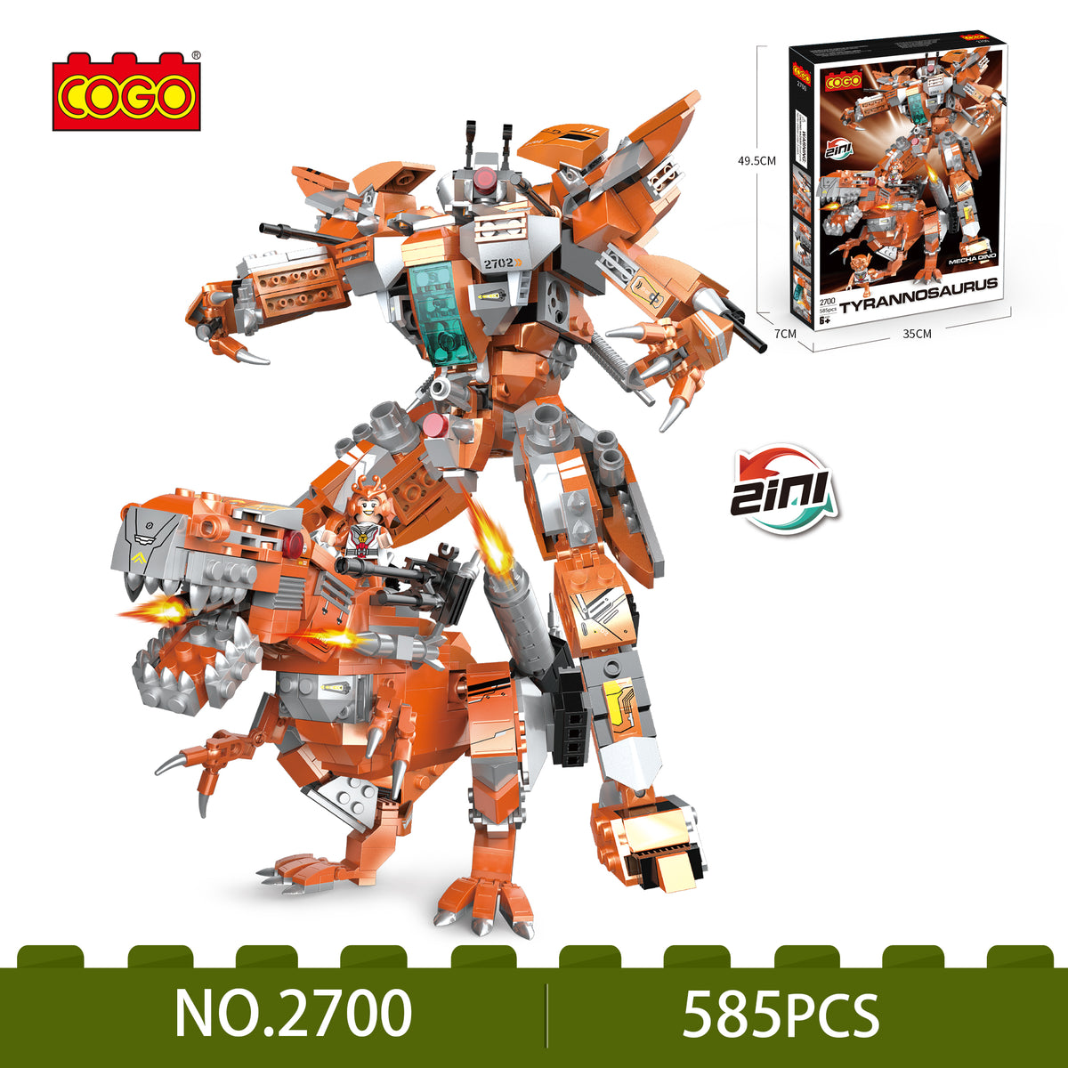 MECHA DINO (TYRANNOSAURUS) 2 IN 1 – Child World Tech